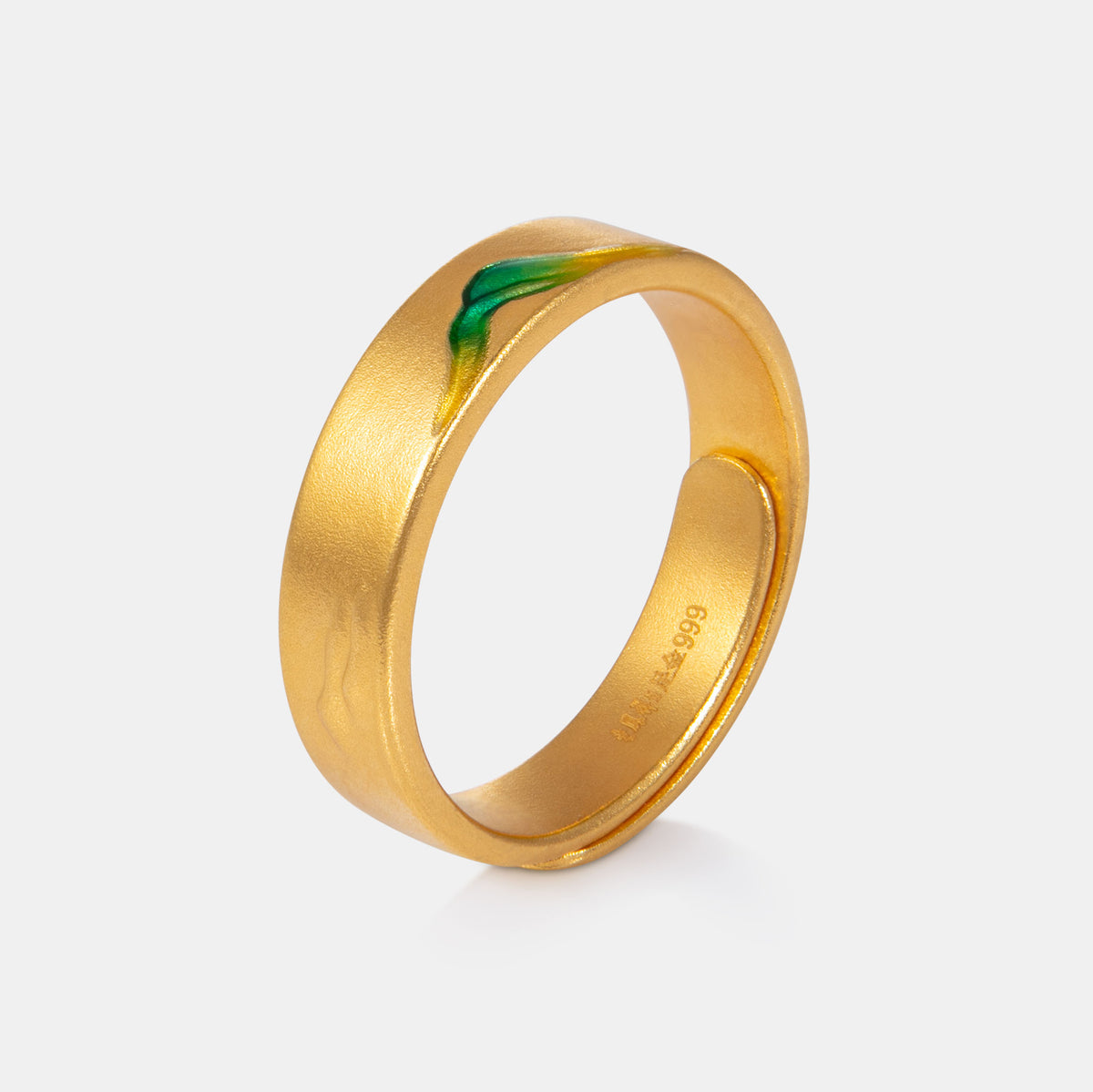 24K Antique Gold Serenity Enamel Band | Lao Feng Xiang Jewelry 老凤祥珠宝 ...